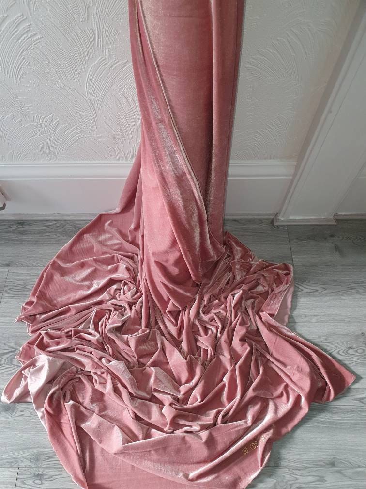 1m Dusky Pink Velour Velvet Fabric 58 Wide - Etsy