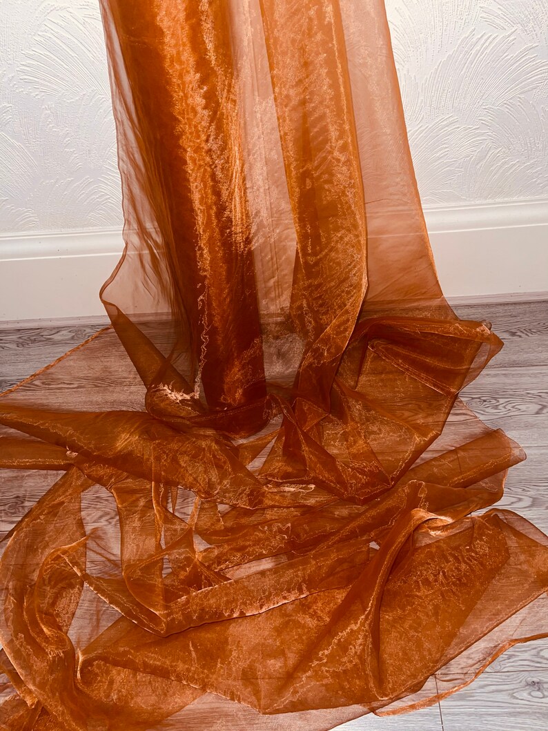 1m Burnt Orange Sheen Organza Fabric 58”wide - Etsy UK