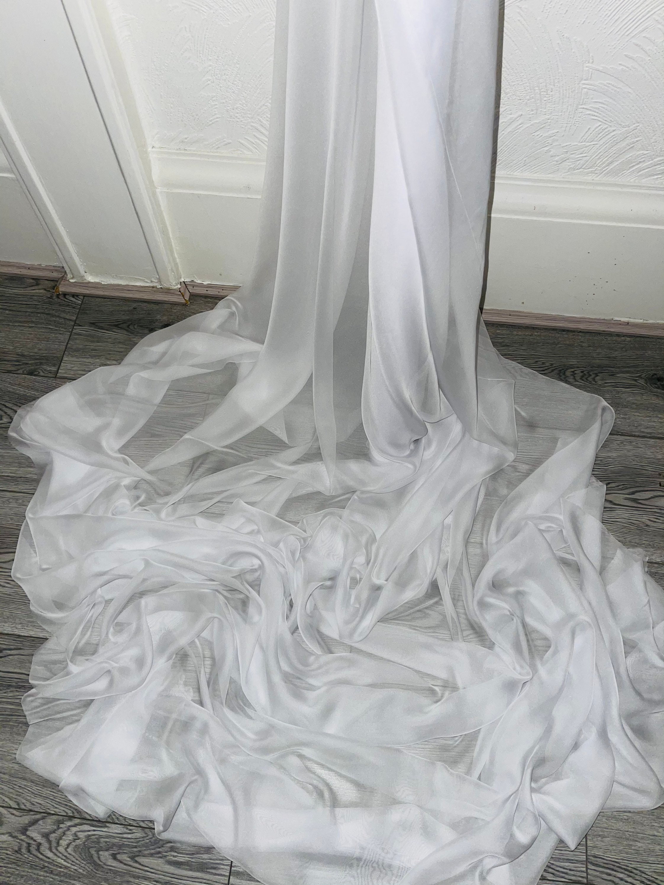 White Chiffon Fabric Dress