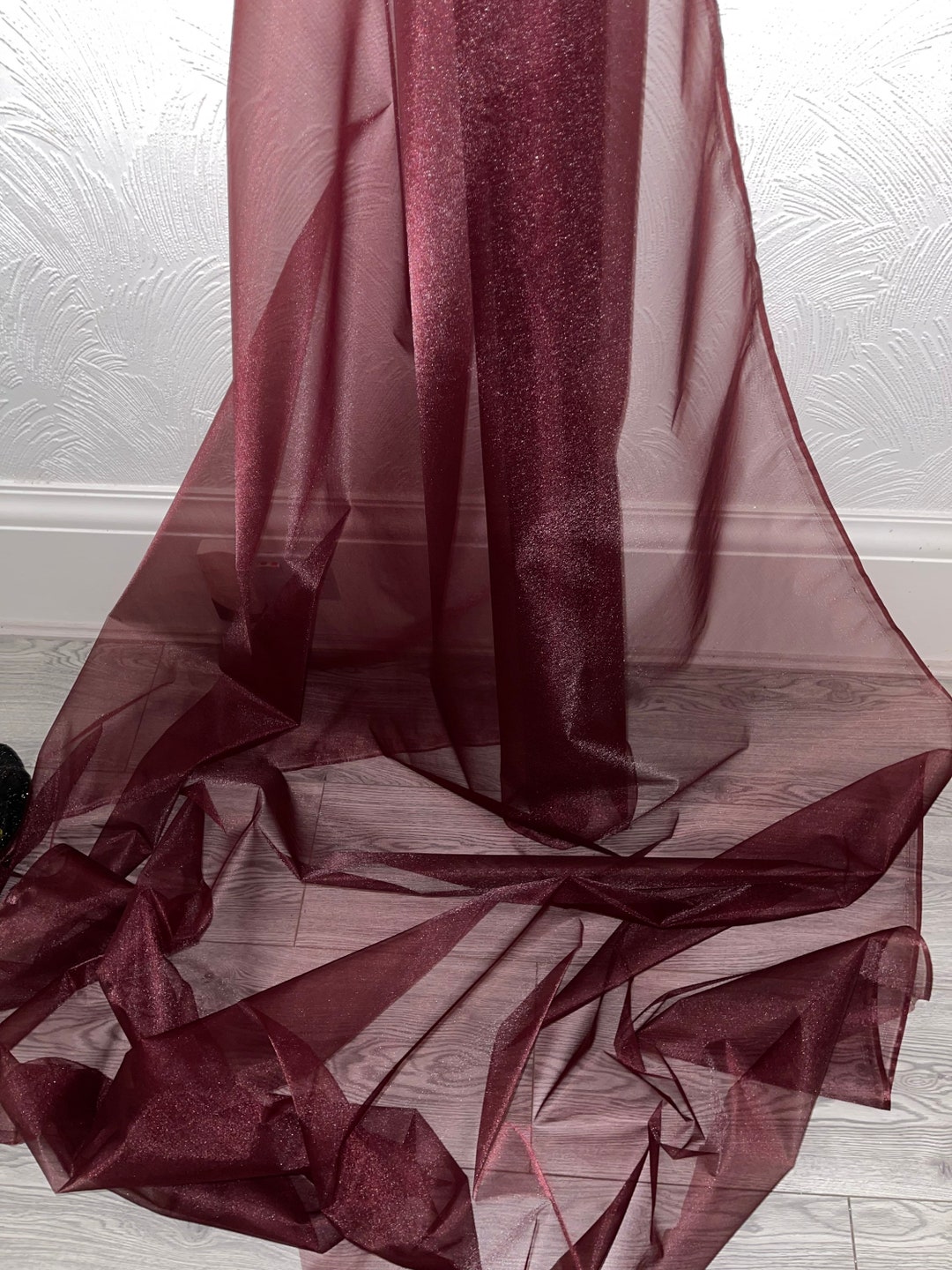 1m Wine Red Sheen Organza Fabric 45”wide - Etsy