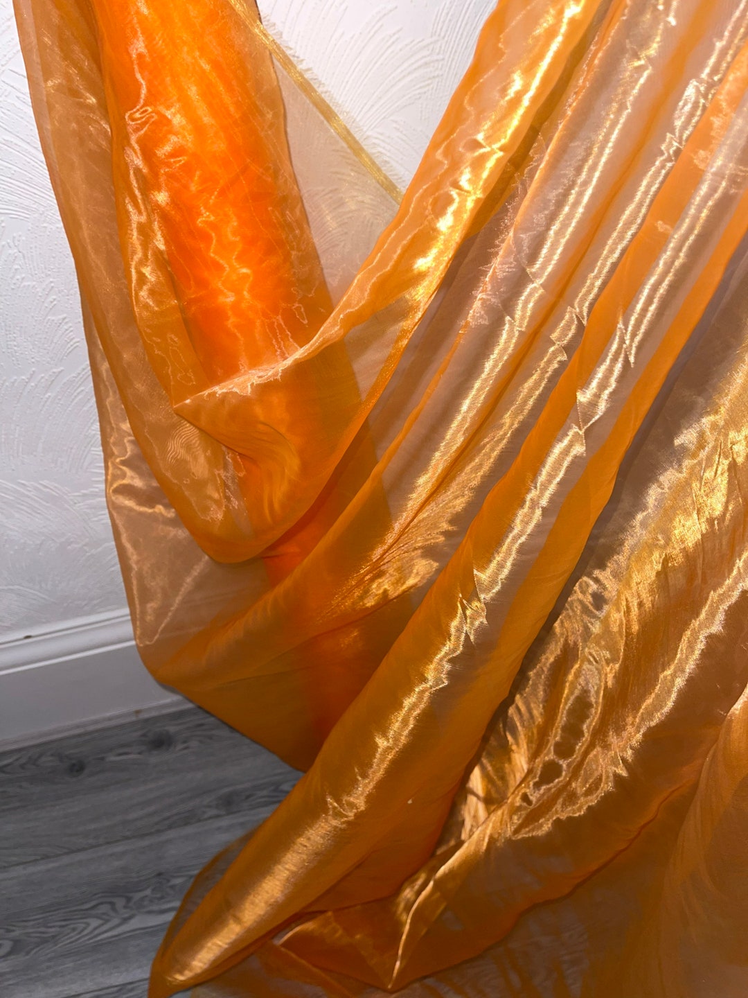 1m Orange Sheen Organza Fabric 58”wide - Etsy