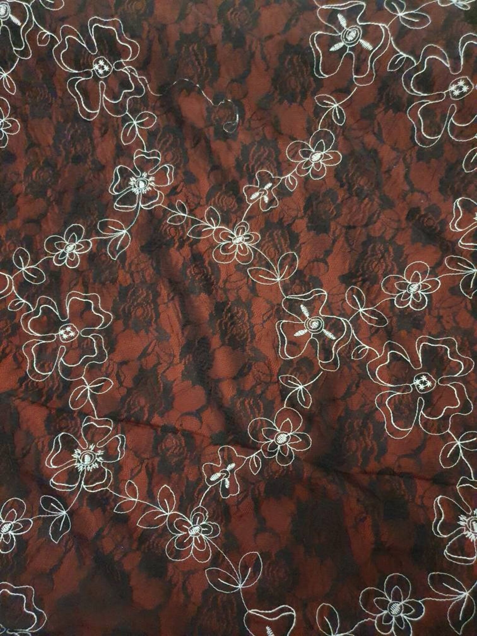 1M Maroon Color Lace on Taffeta Embriouded Fabric 58 Wide - Etsy
