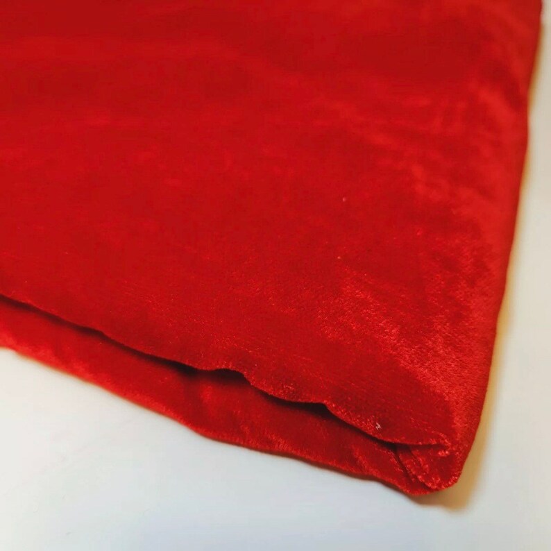 1m Red Micro Triple Velvet Velour Fabric Luxuriously Soft Velvet ...