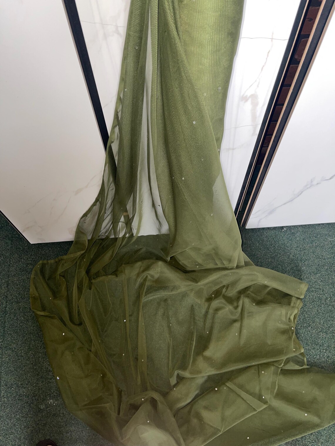 1M Olive Dimond Stud Tulle Fabric 45” Wide - Etsy