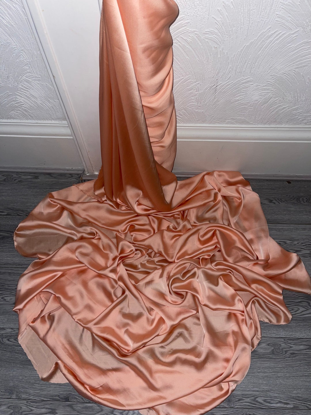 1m Charmeuse Smooth Satin Peach Color Dress Fabric 58" Wide - Etsy