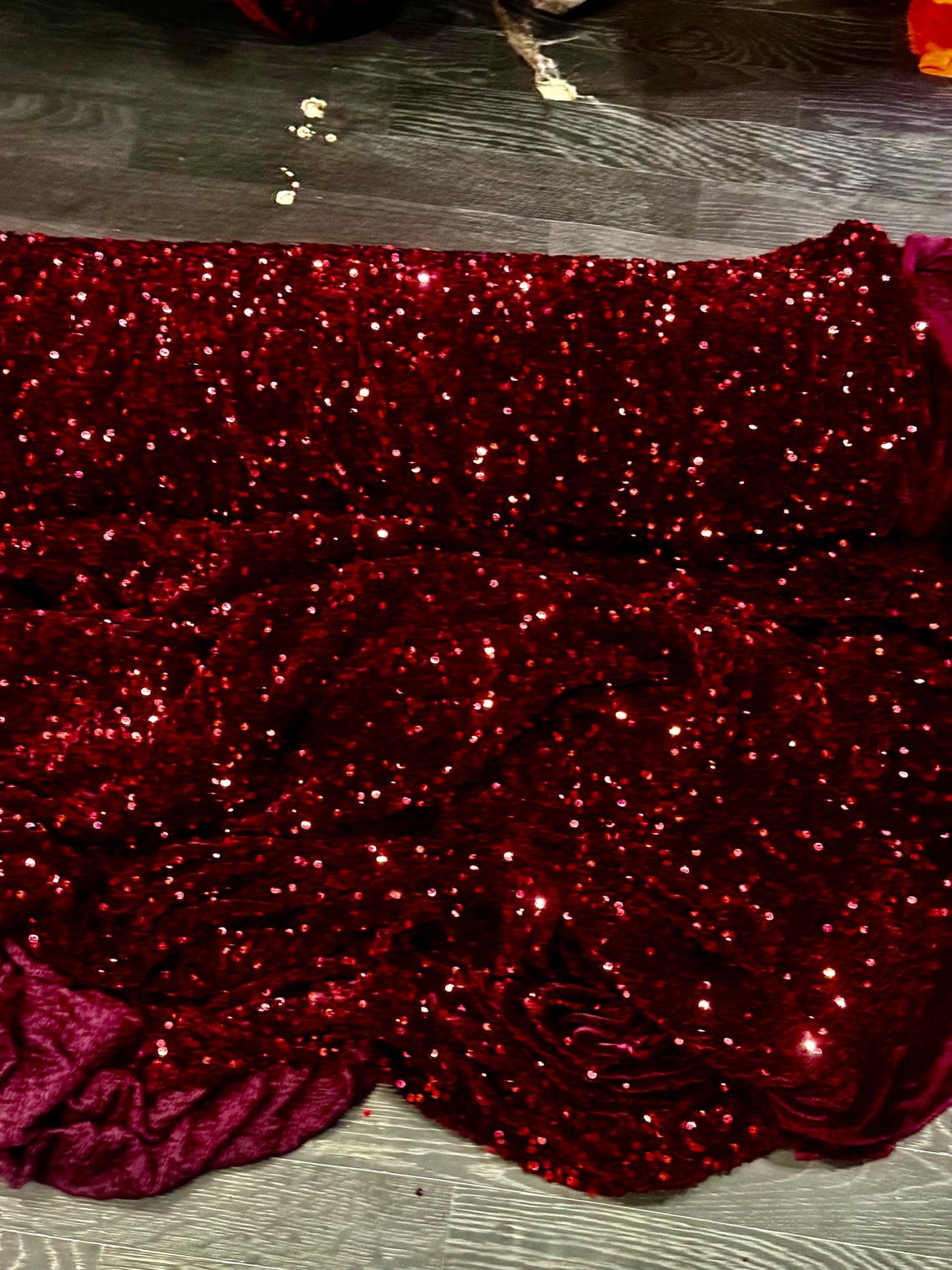 1 M Maroon Bridal Sequin Velvet Fabric Soft Two-way Stretch (58") - Etsy