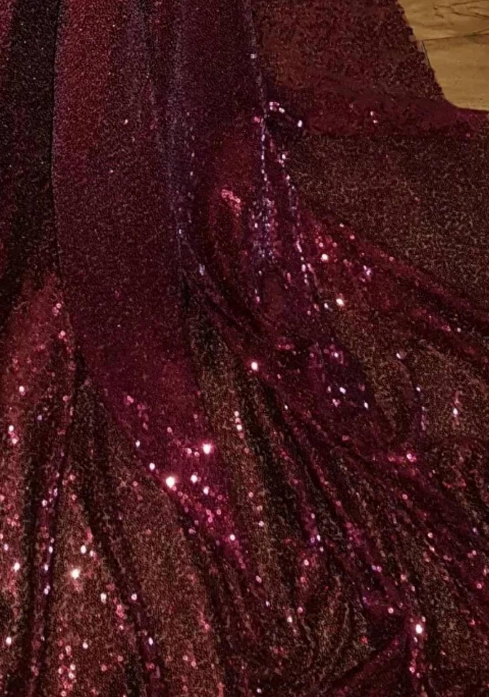 1M Maroon Sequin Fabric Bling Dress Decorating 58” Wide - Etsy
