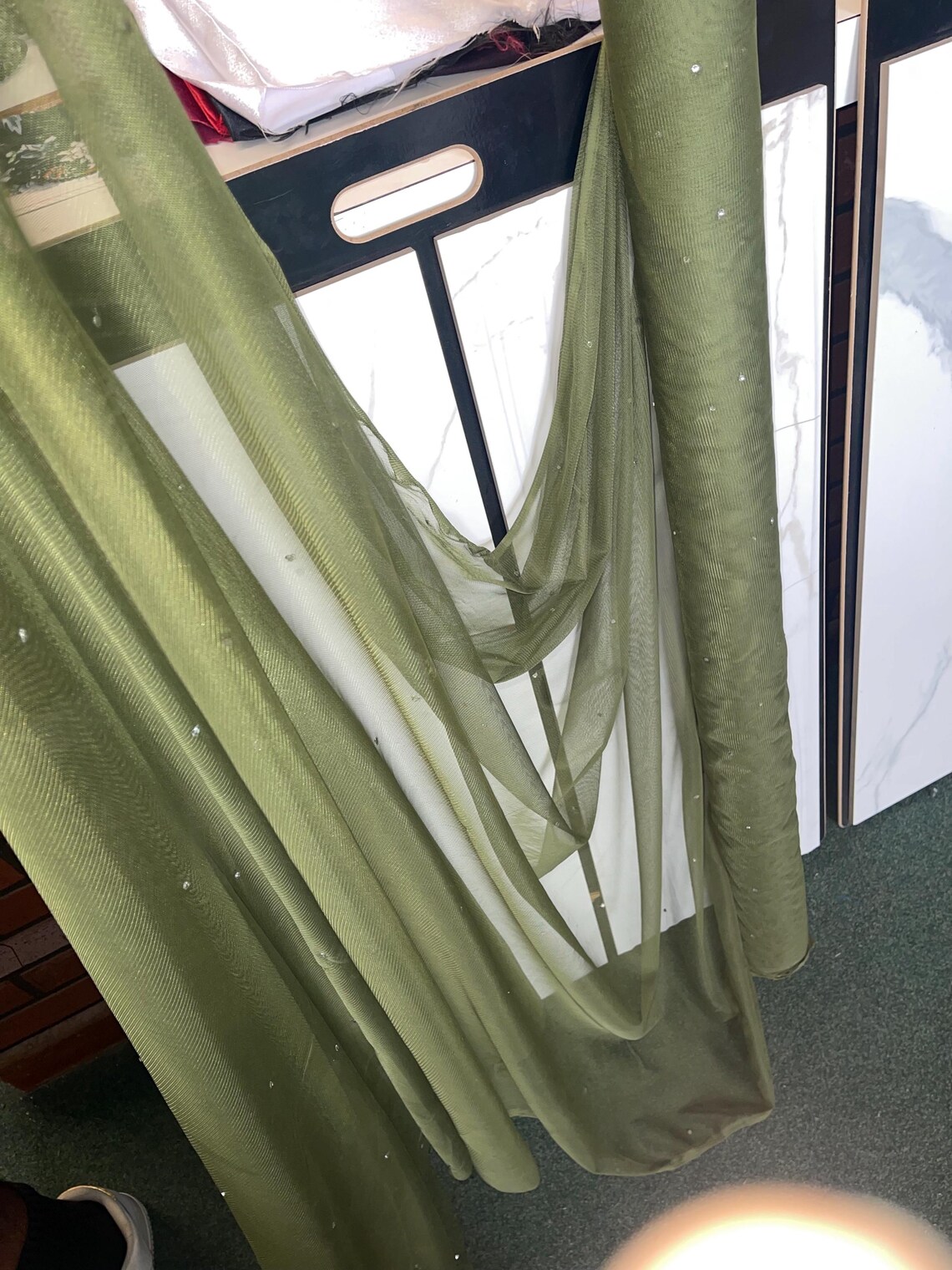 1M Olive Dimond Stud Tulle Fabric 45” Wide - Etsy