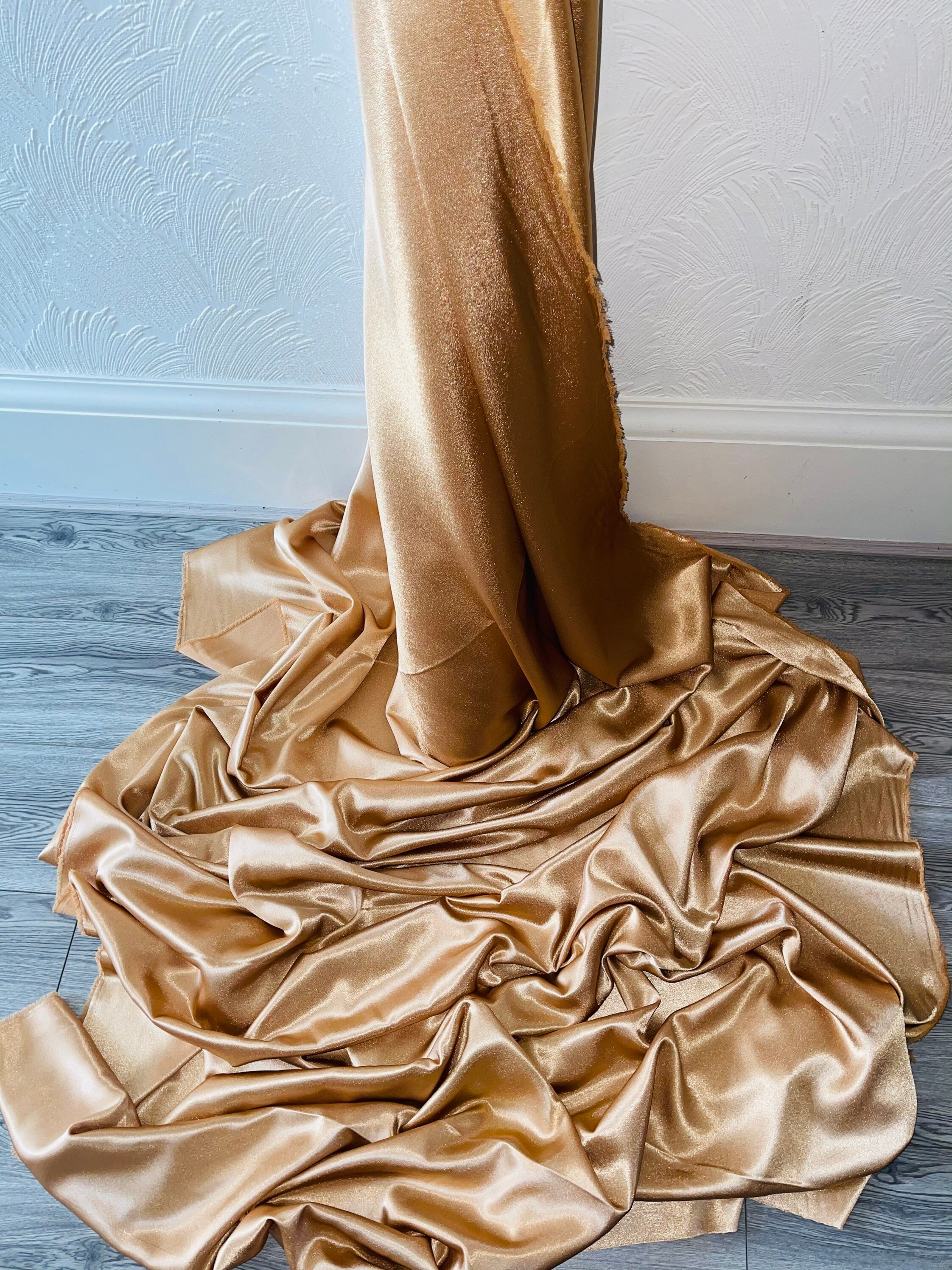 1m Gold Satin Back Crepe Fabric 58” Wide - Etsy UK