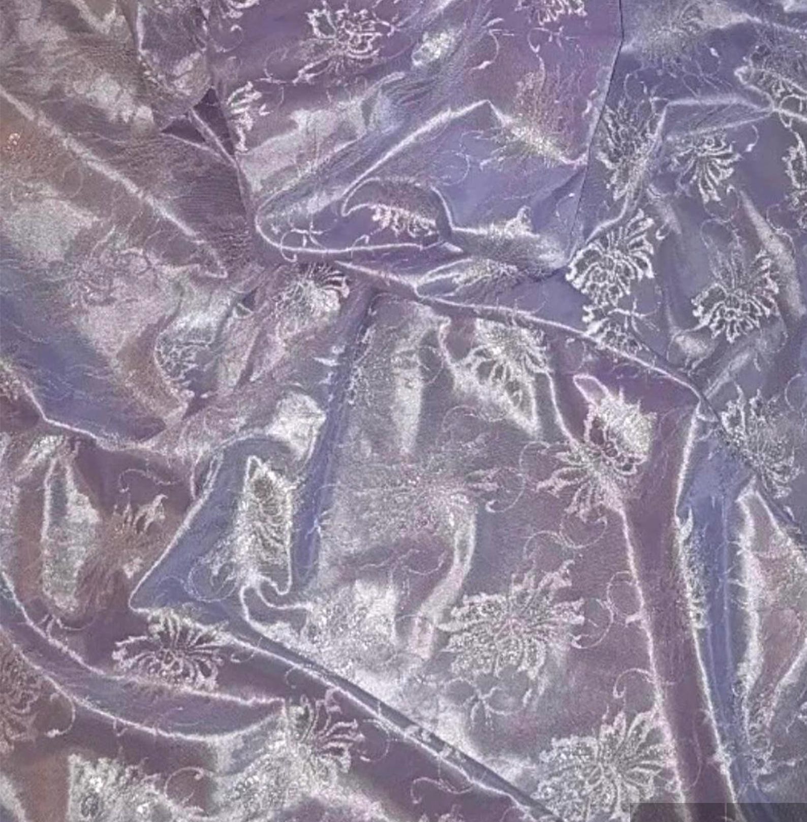 1M Lilac Metalic Satin on Lace Fabric Dress 58” Wide - Etsy