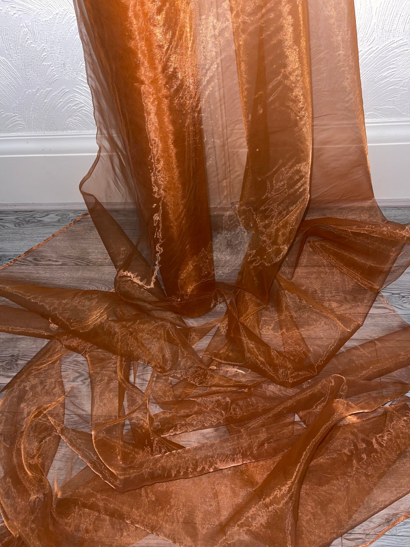 1m Burnt Orange Sheen Organza Fabric 58”wide - Etsy