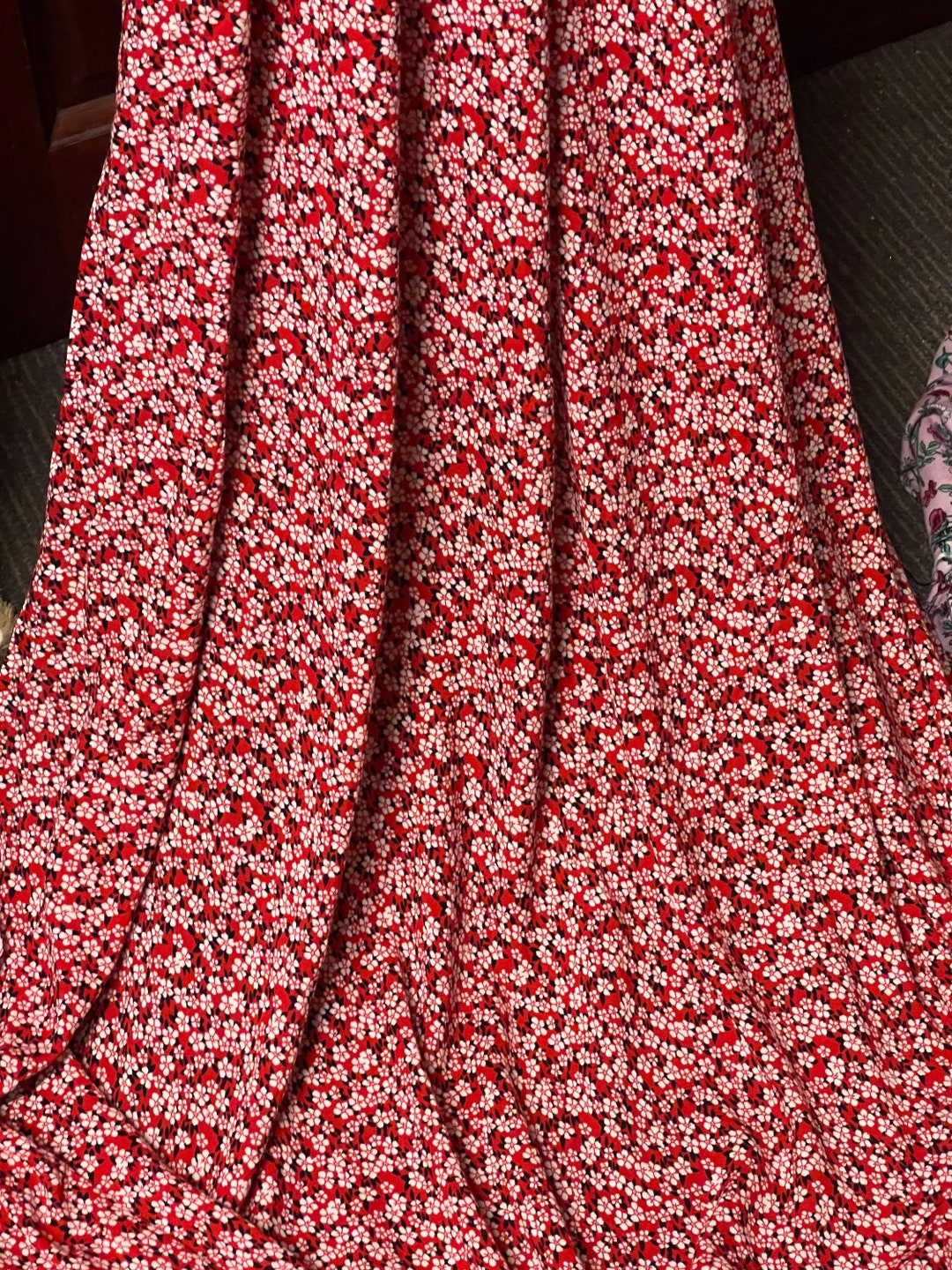 1m Red Ditsy Color Floral Viscose Dress Fabric 58" Wide - Etsy