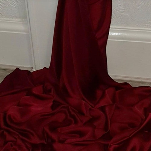 1m Charmeuse Silky Smooth Satin Wine Red Color Dress Fabric - Etsy