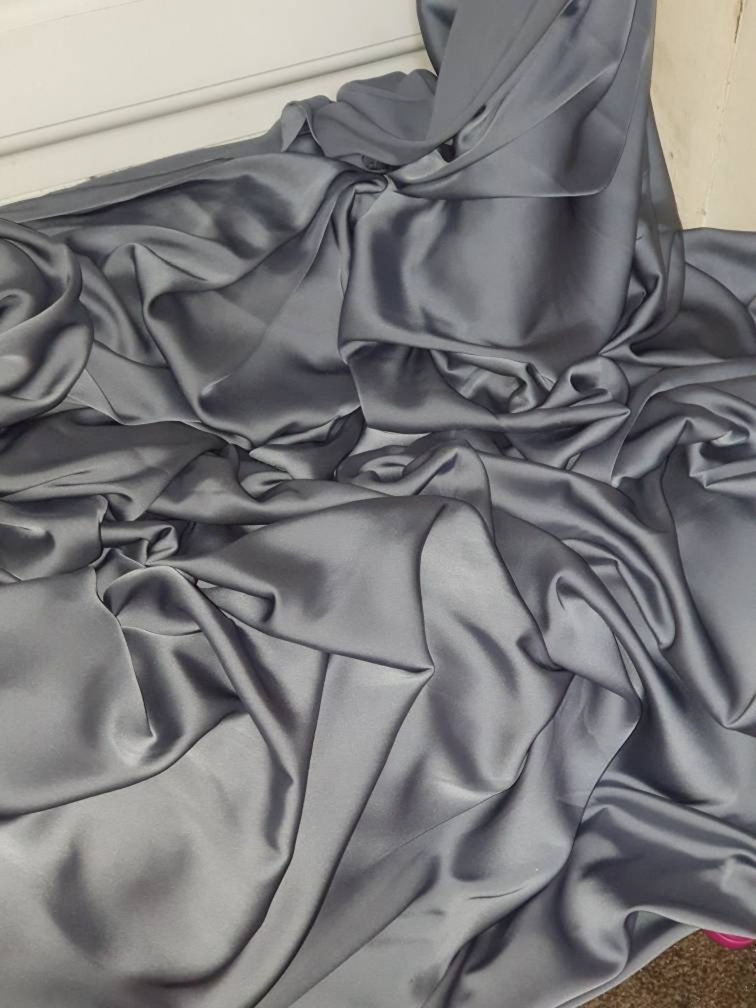 1m Charmeuse Silky Smooth Satin Grey Color Dress Fabric 58" Wide - Etsy UK