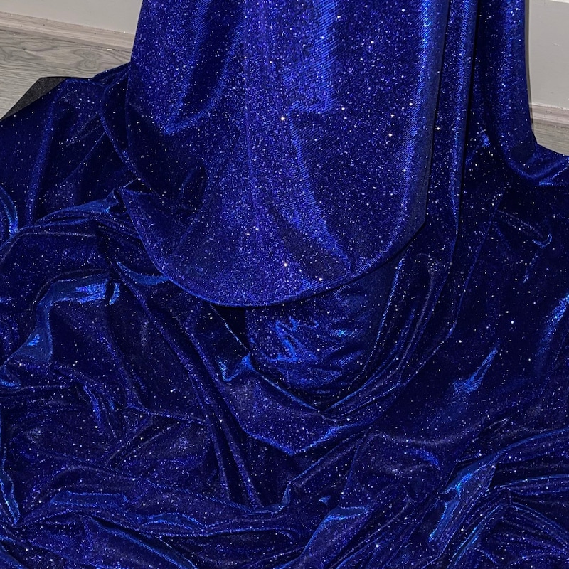 Blue Lurex Fabric - Etsy