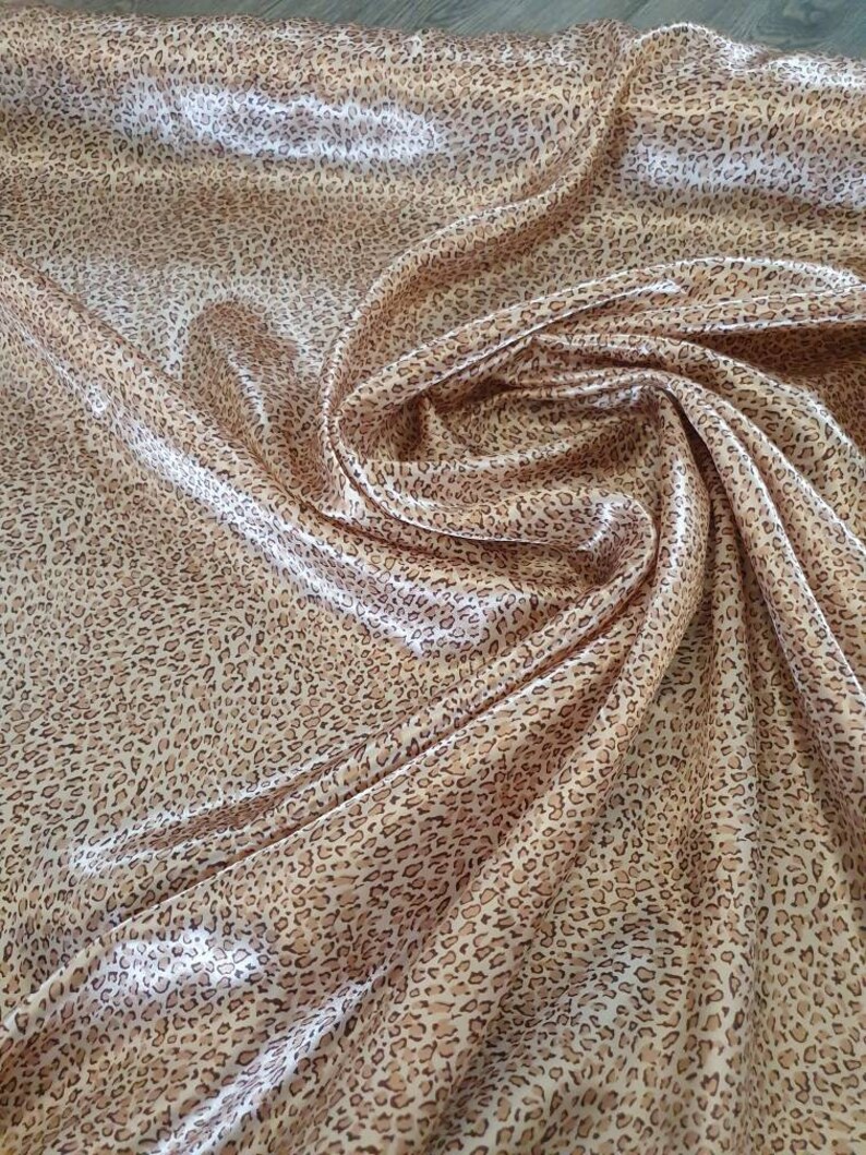 1m Leopard Animal Print Satin Fabric 58 Wide Dress - Etsy