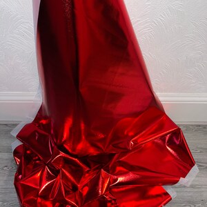1m )red Metallic Shiny Foil Lame Fancy Dress Craft Dance Fabric ...