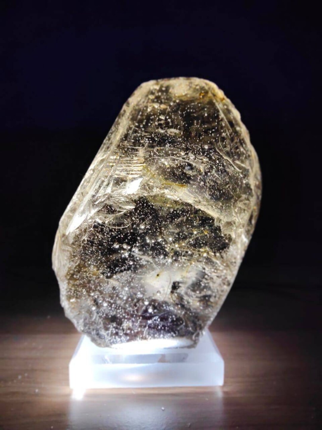 Special Gradation Gold Andara Crystal Rough 3,9 Kg With Base and Dimmer ...