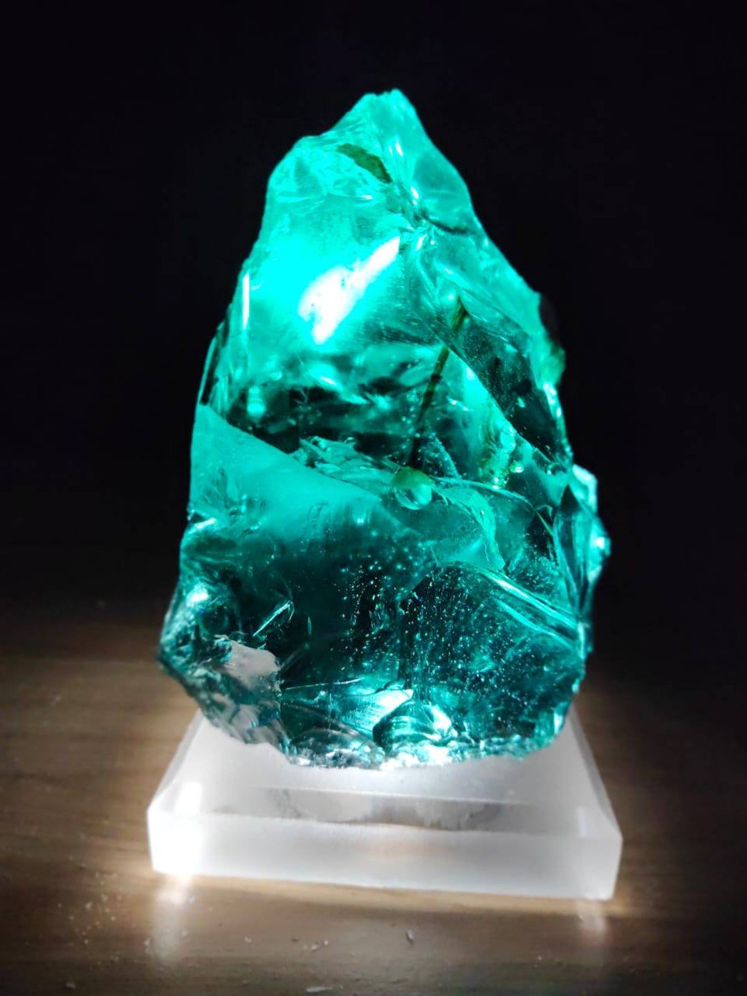 Rough Light Blue Andara Crystal 1,5 Kg With Base and Dimmer Electric - Etsy