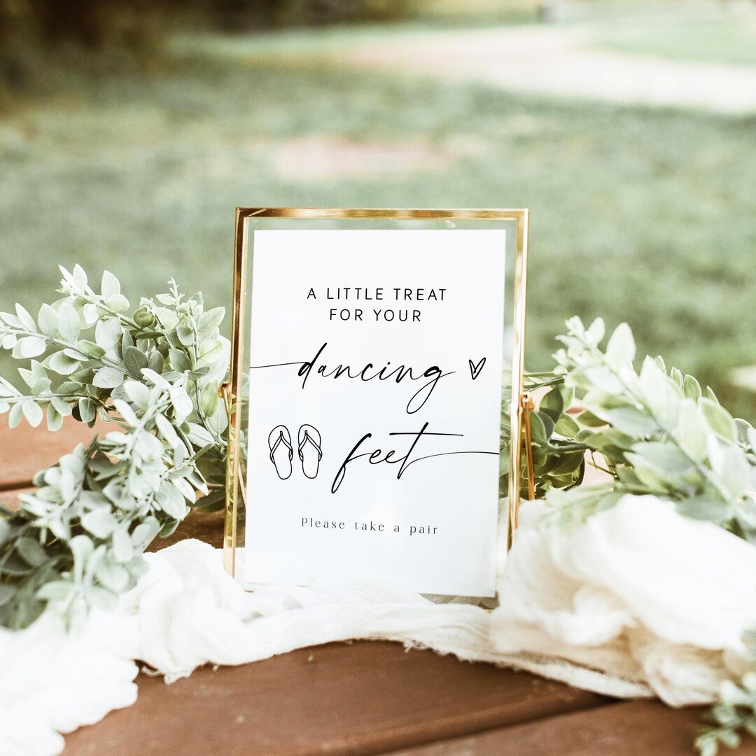 Dancing Feet Wedding Sign, A Little Treat for Your Dancing Feet, Flip ...