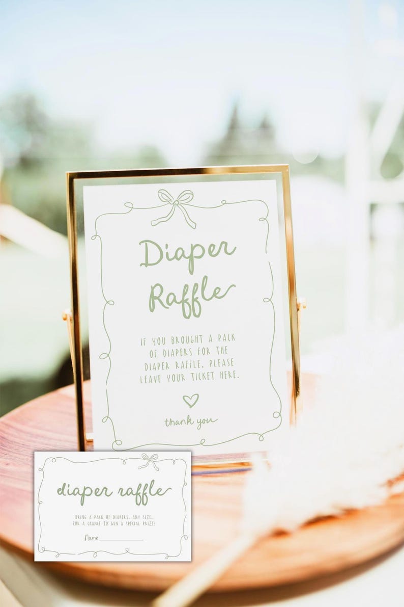 Baby Shower Diaper Raffle Game, Diaper Raffle Sign, Diaper Raffle Card ...