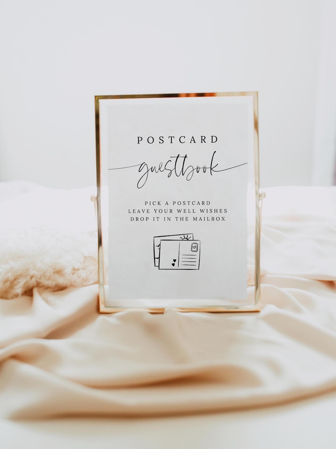 Postcard Guestbook Sign, Postcard Wedding Guest Book Template ...
