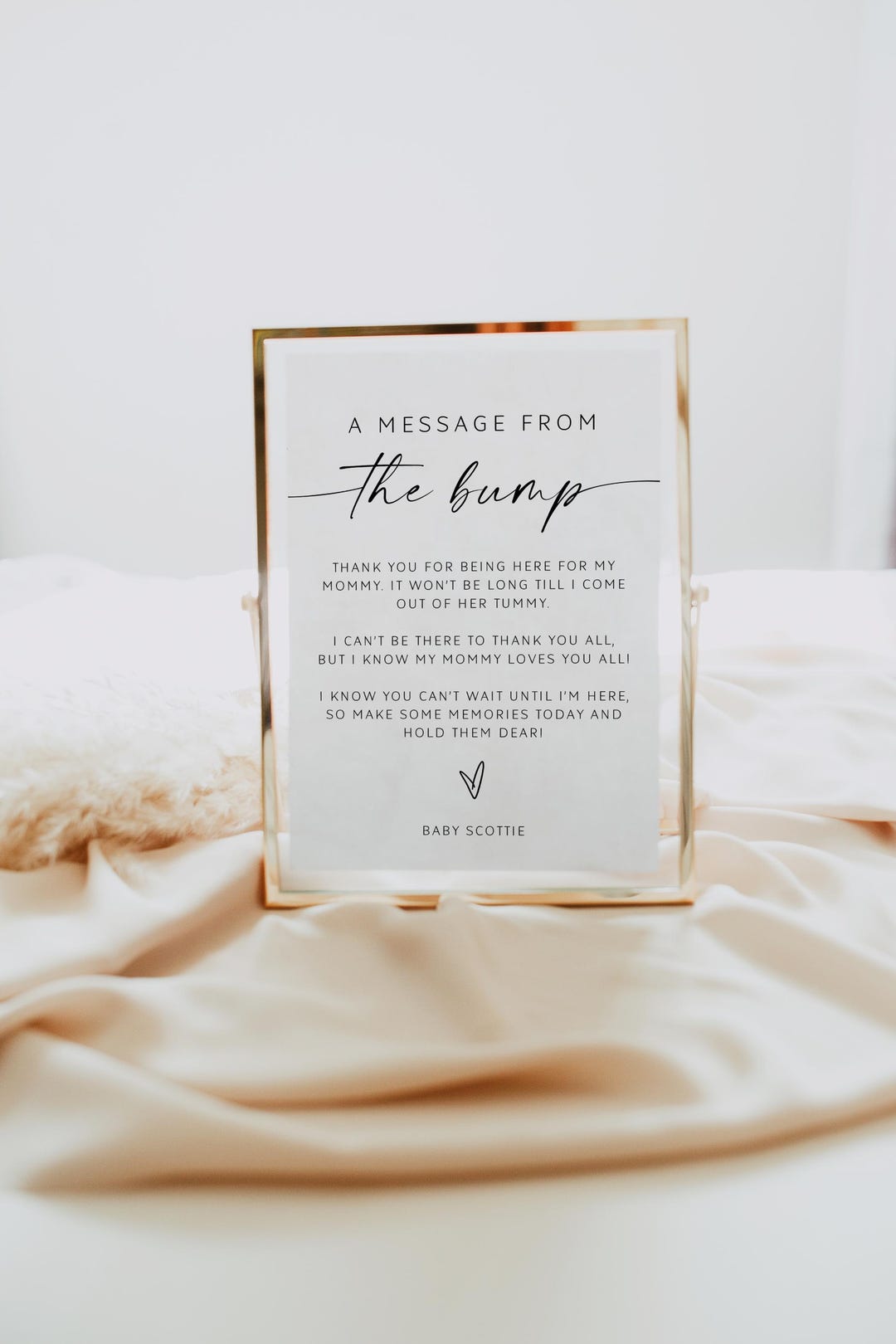 Message From Bump Sign, Minimalist Baby Shower Template (digital ...