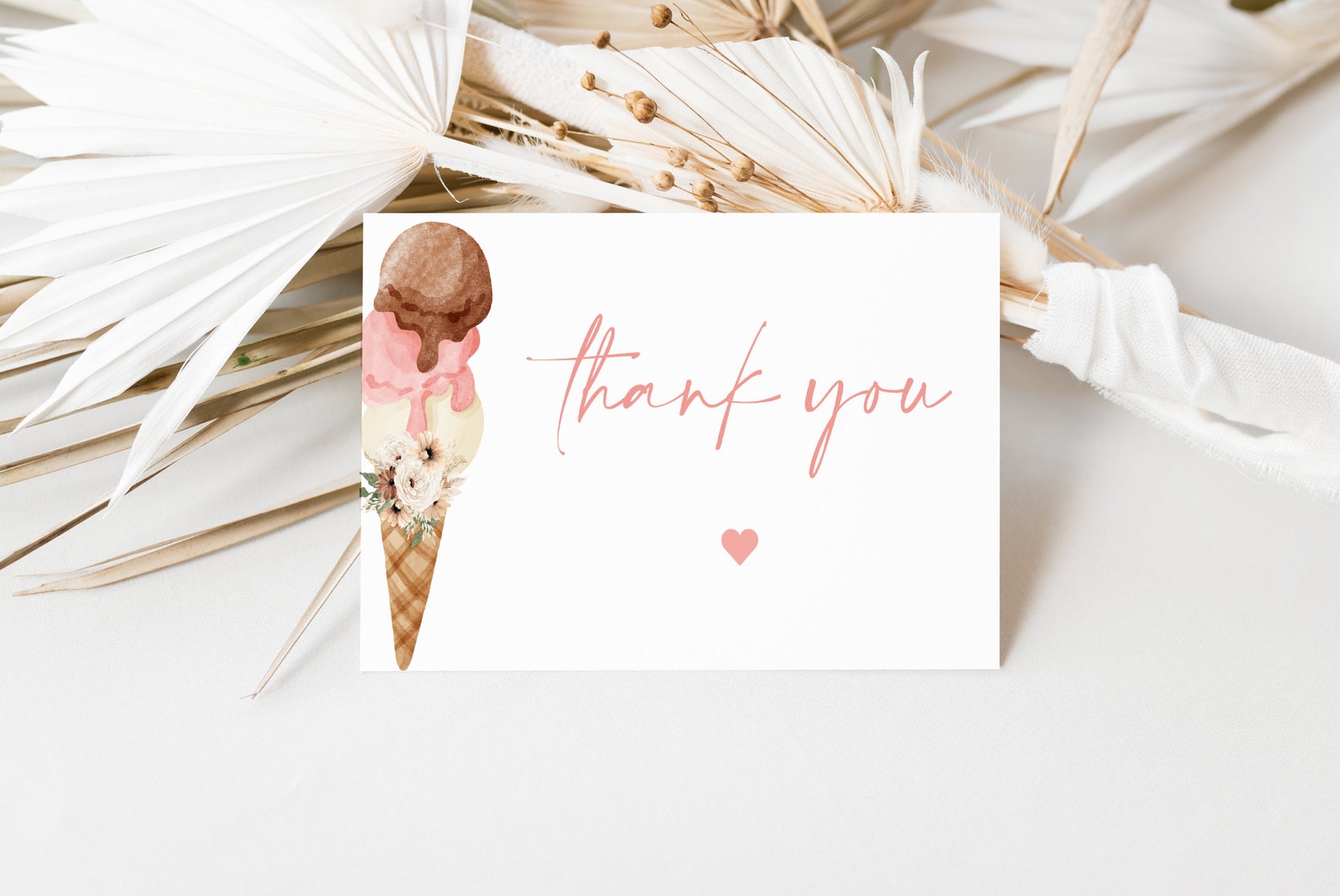Ice Cream Thank You Card Editable Ice Cream Thank You - Etsy