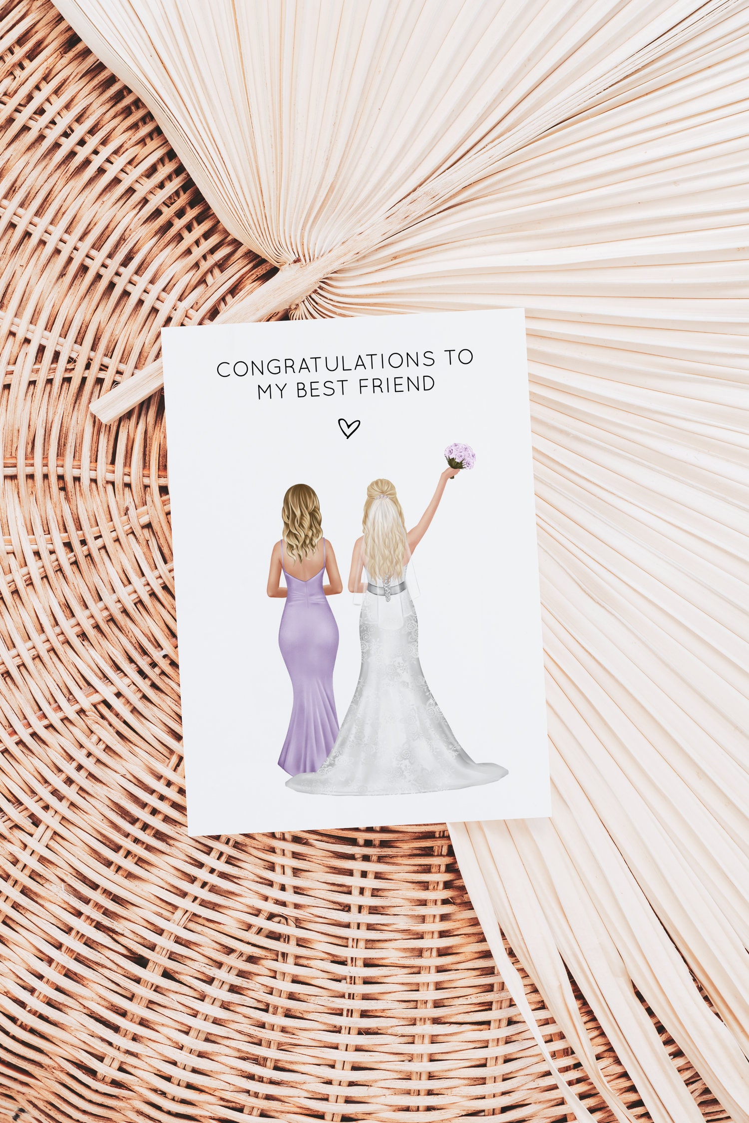 Congratulations Best Friend Wedding Card Best Friend - Etsy
