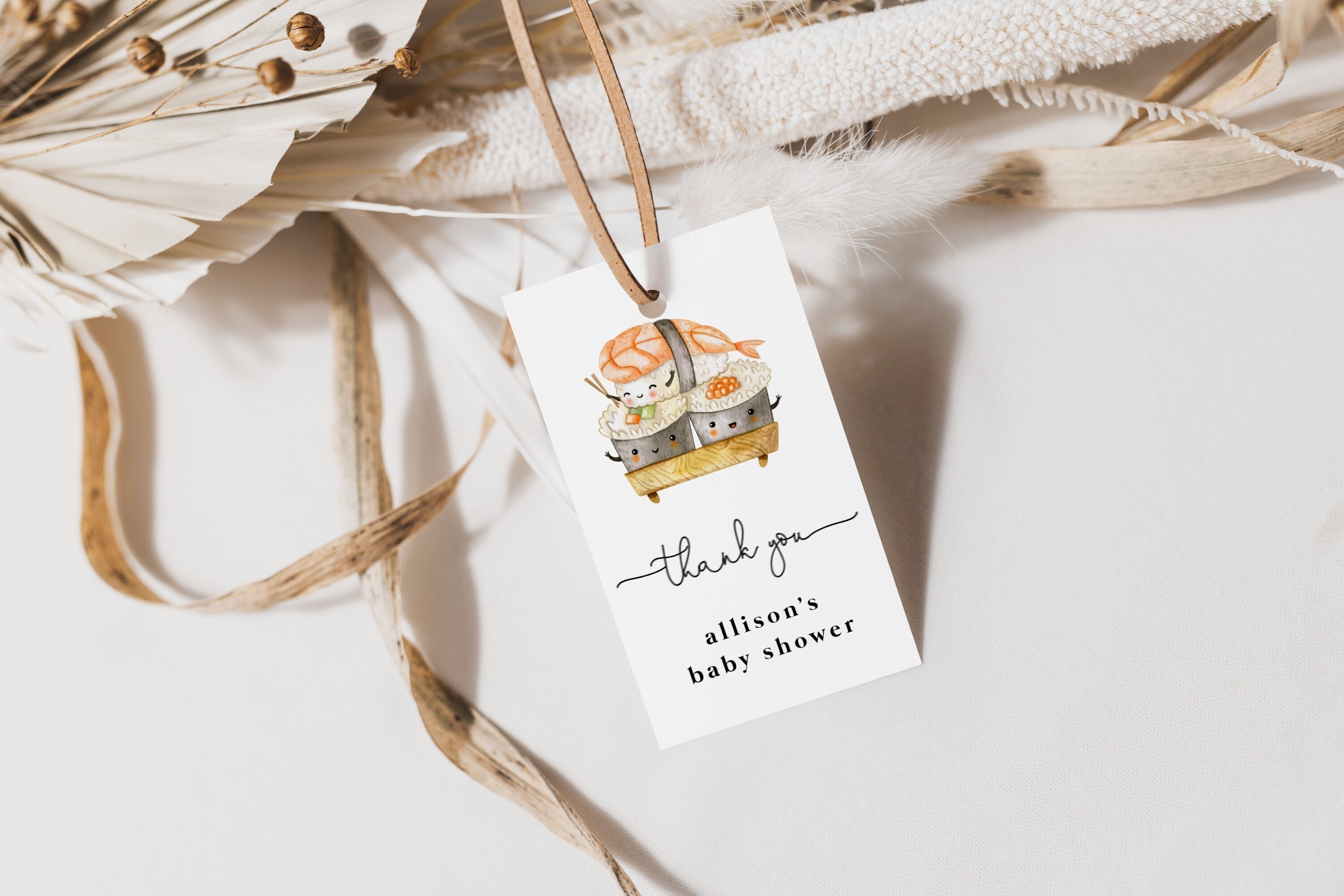 Editable Sushi Party Tag Sushi Party Favor Tag Thank You | Etsy