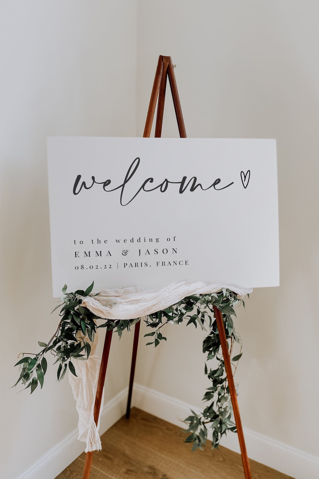 BALI Calligraphy Welcome Wedding Sign, Wedding Sign, Minimalist Welcome ...