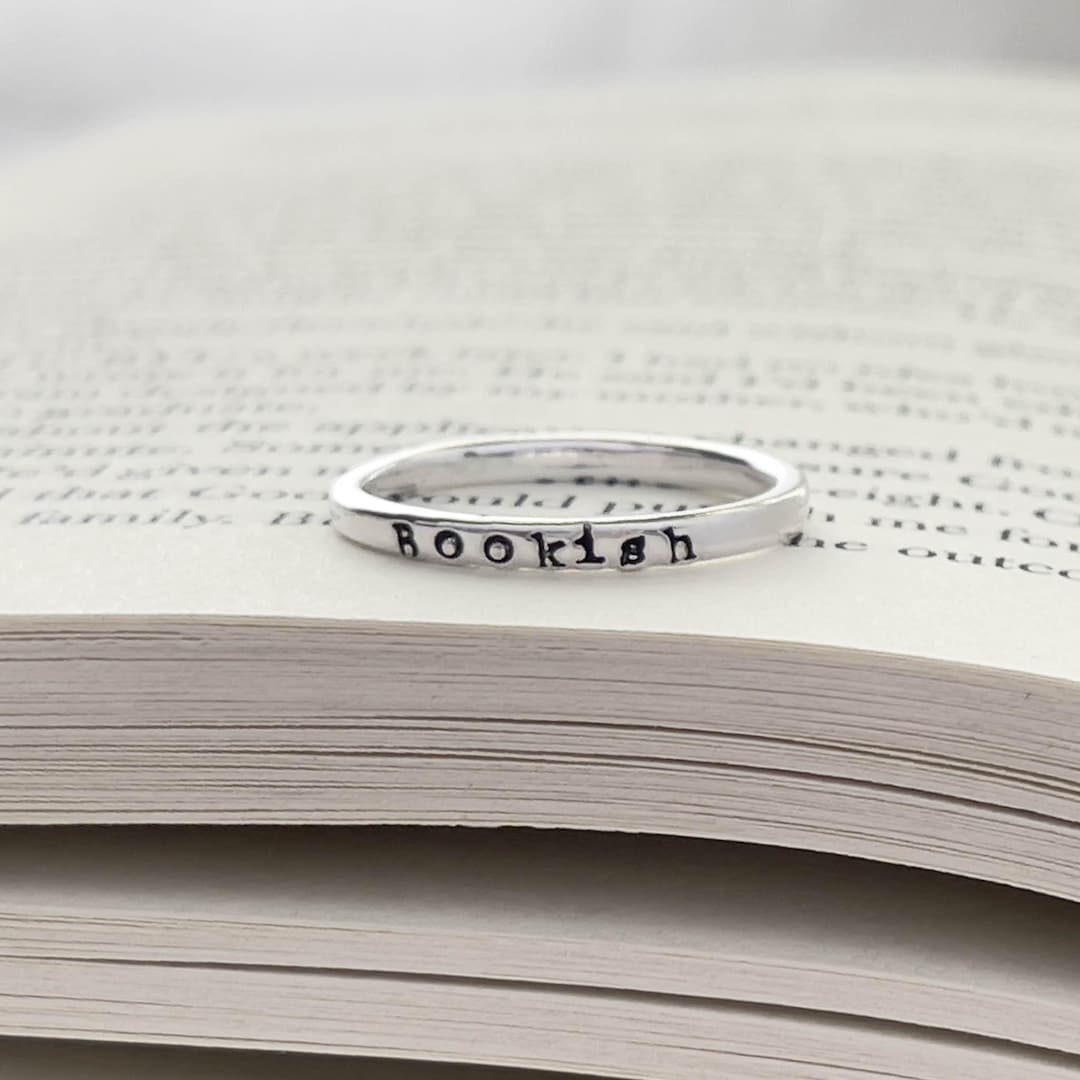 Bookish Sterling Silver Ring Booktrovert Librarian Gifts for Book ...