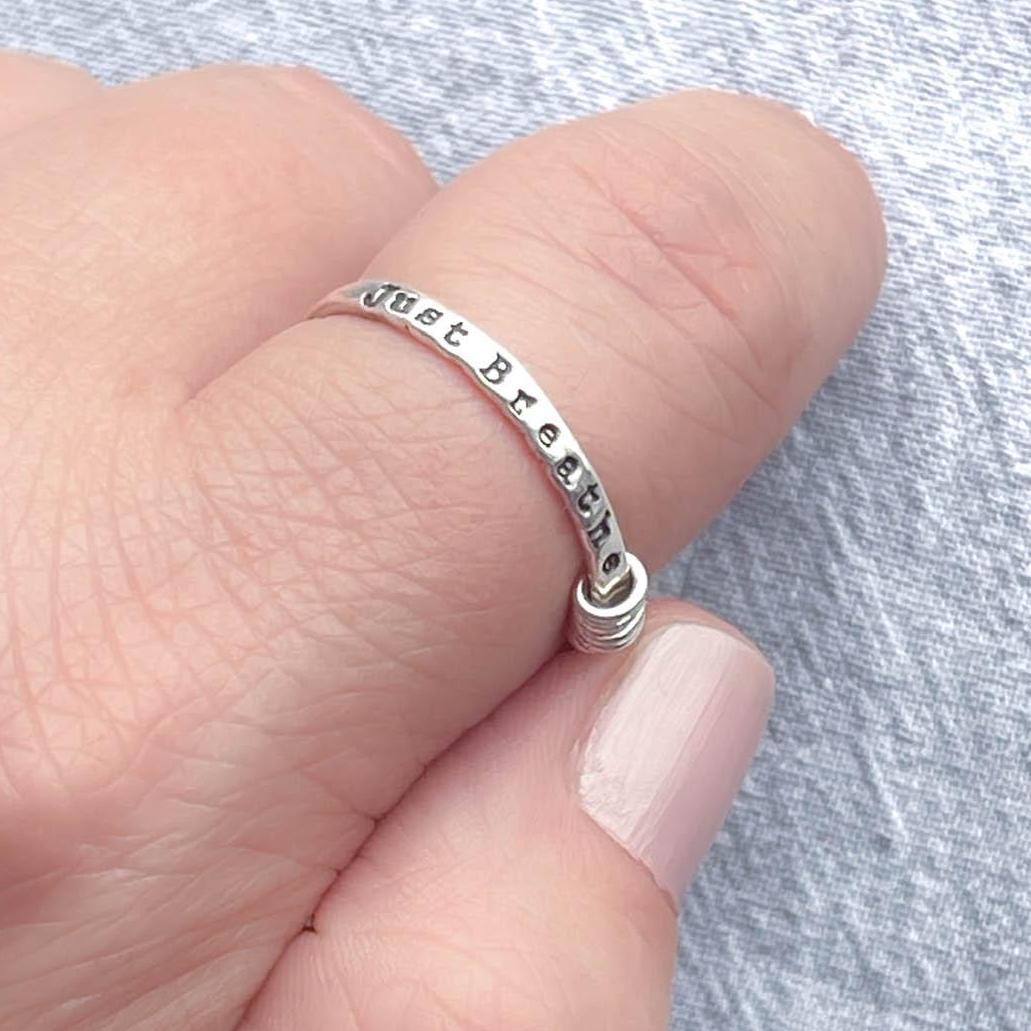 ADHD Ring, Just Breathe, Anxiety Fidget Ring in Sterling Silver - Etsy