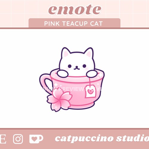 Cute White Cat Emotes twitch/discord Kawaii Kitty Neko - Etsy
