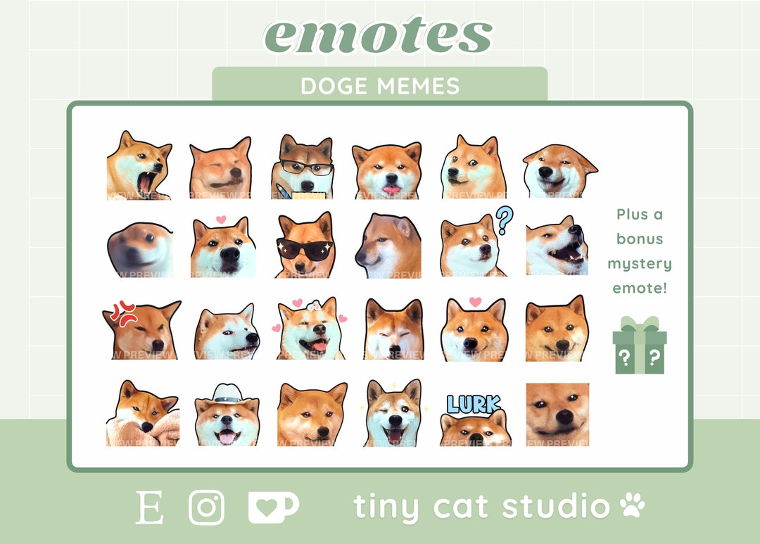 Doge Memes Emote Bundle / Funny Dogs Shiba Inu / 25 Dog Meme - Etsy México