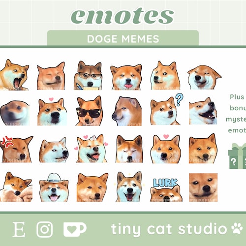 Shiba Inu Kawaii Dog Emotes Pack 6 Twitch Discord - Etsy