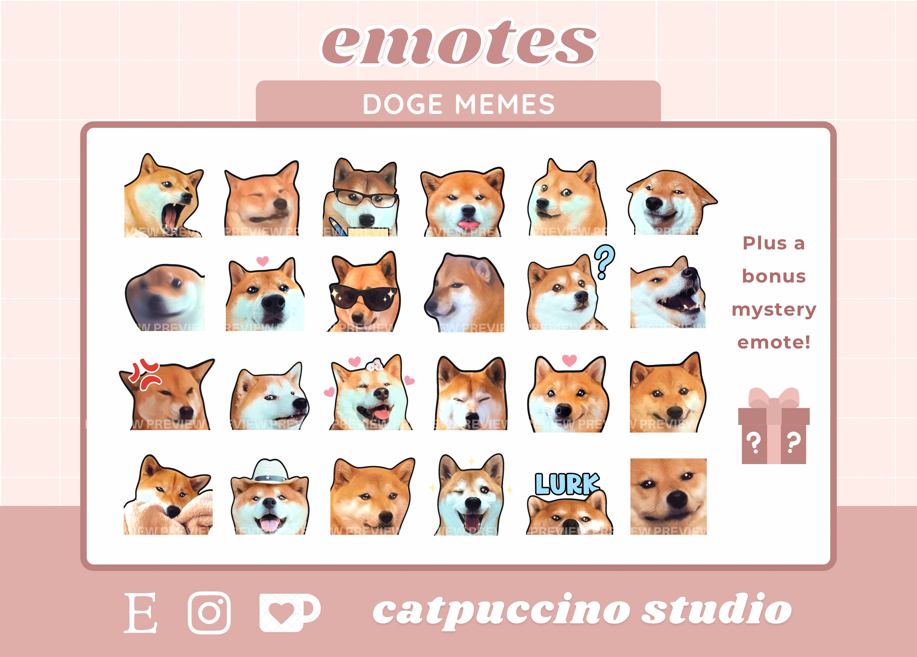 Doge Memes Emote Bundle / Funny Dogs Shiba Inu / 25 Dog Meme - Etsy México