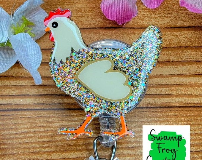 Chicken Badge Reel, Spring Chicken, Badge Reel, Cute Badge Reel ...