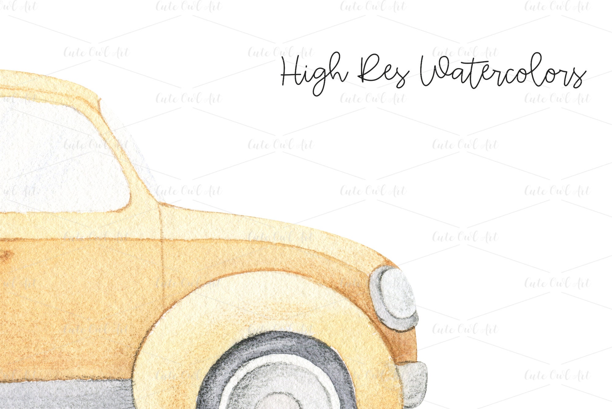 Watercolor Cars Clipart Watercolor Transportation Clipart - Etsy UK