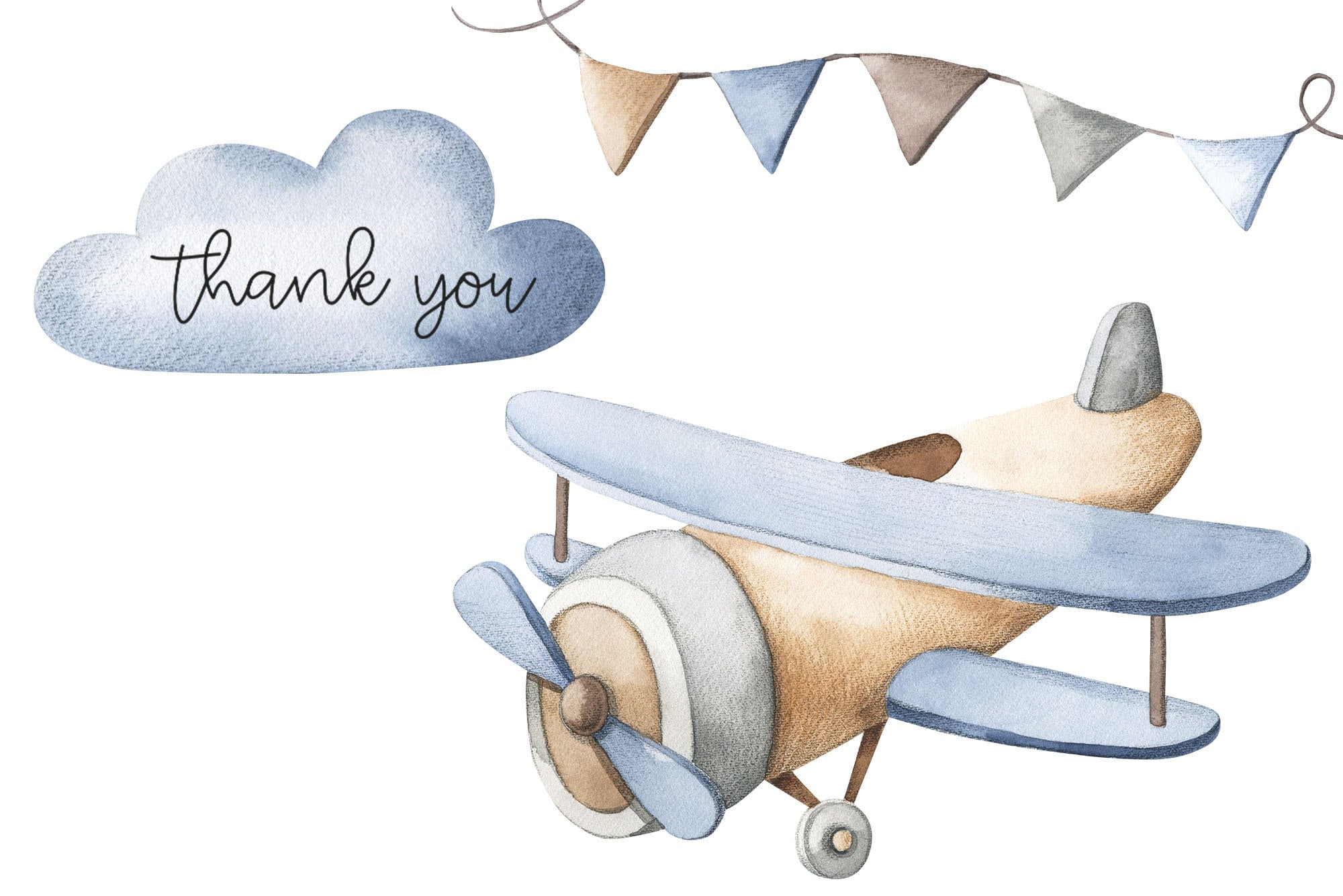 Airplanes Watercolor Clipart Kids Clipart Nursery Decor - Etsy