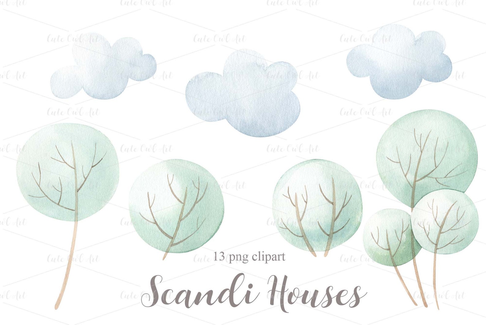 Watercolor House Clipart Home Clipart Cottage Clipart - Etsy