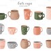 Watercolor Cups Clipart, Mug Clipart, Cup of Tea, Cup of Coffee ...