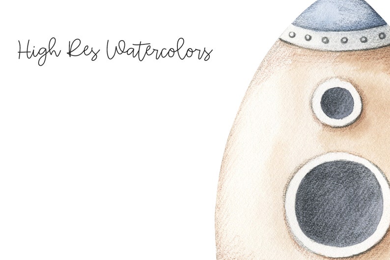 Space Astronaut Alien Rocket Watercolor Clipart Planet Clip - Etsy