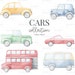 Watercolor Cars Clipart, Watercolor Transportation Clipart, Nursery Art ...