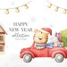 Tiger Christmas Watercolor Clipart Merry Christmas Clip Art Car New ...