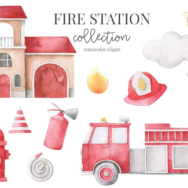 Firefighter Clipart - Etsy