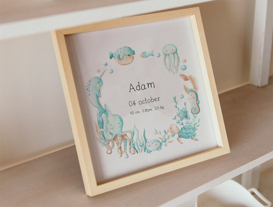 Nautical Wreath. Baby Girl Clipart Mint Turquoise. Watercolor - Etsy