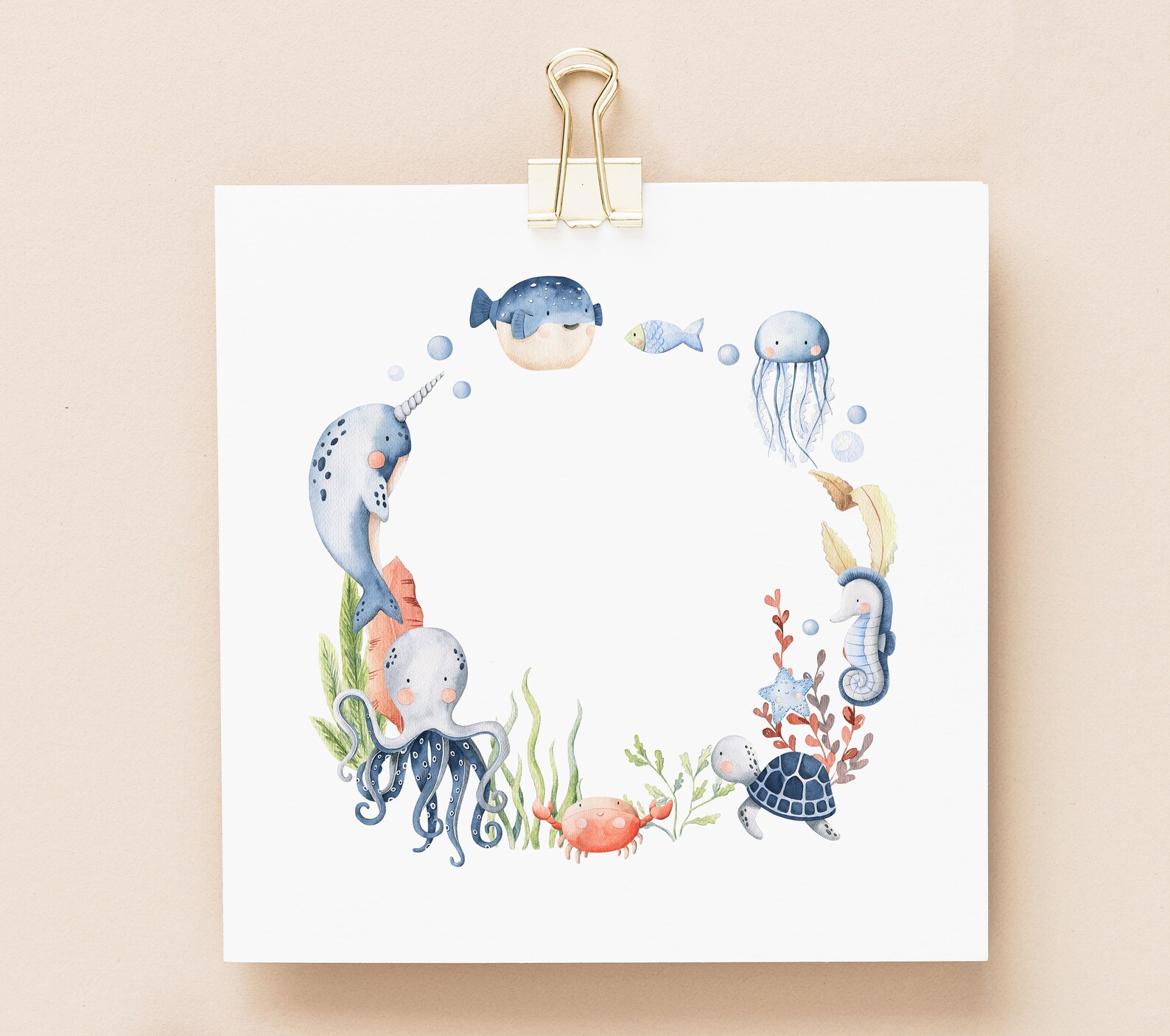 Nautical Wreath. Baby Boy Wreath Clipart. Watercolor Baby - Etsy