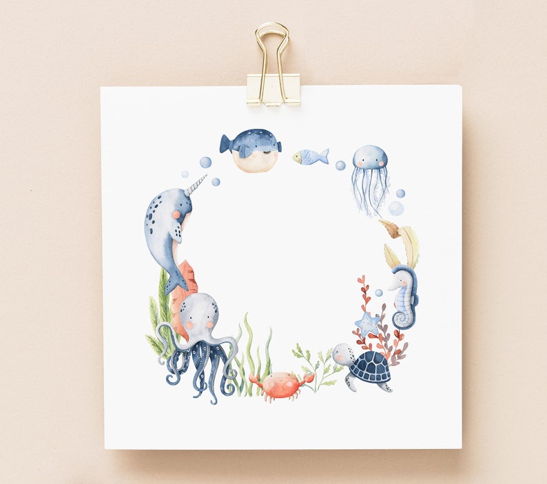 Nautical Wreath. Baby Boy Wreath Clipart. Watercolor Baby - Etsy