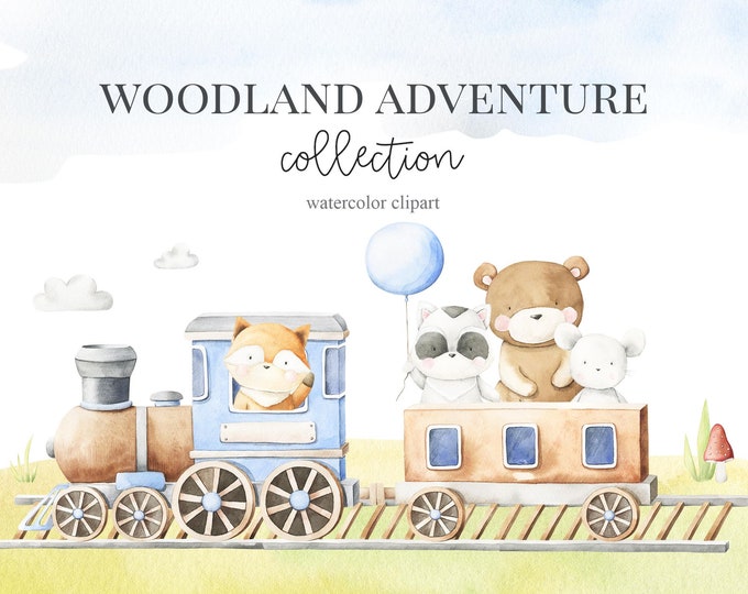 Wild Animals Train Digital Clipart - Etsy Canada